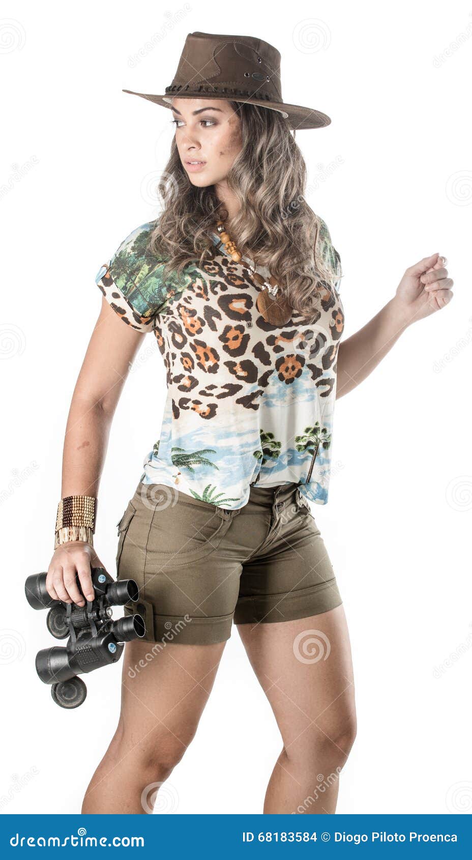 Adventurous Woman on Safari Stock Photo - Image of person, girl: 68183584