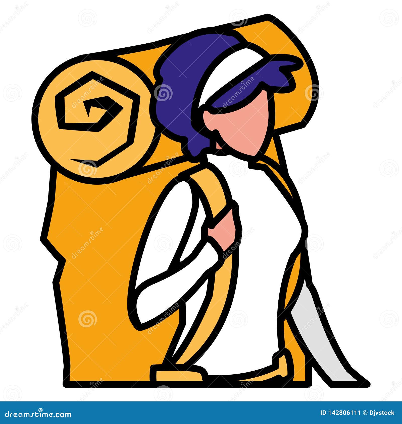 Adventurous Woman with Travelbag Stock Vector - Illustration of ...
