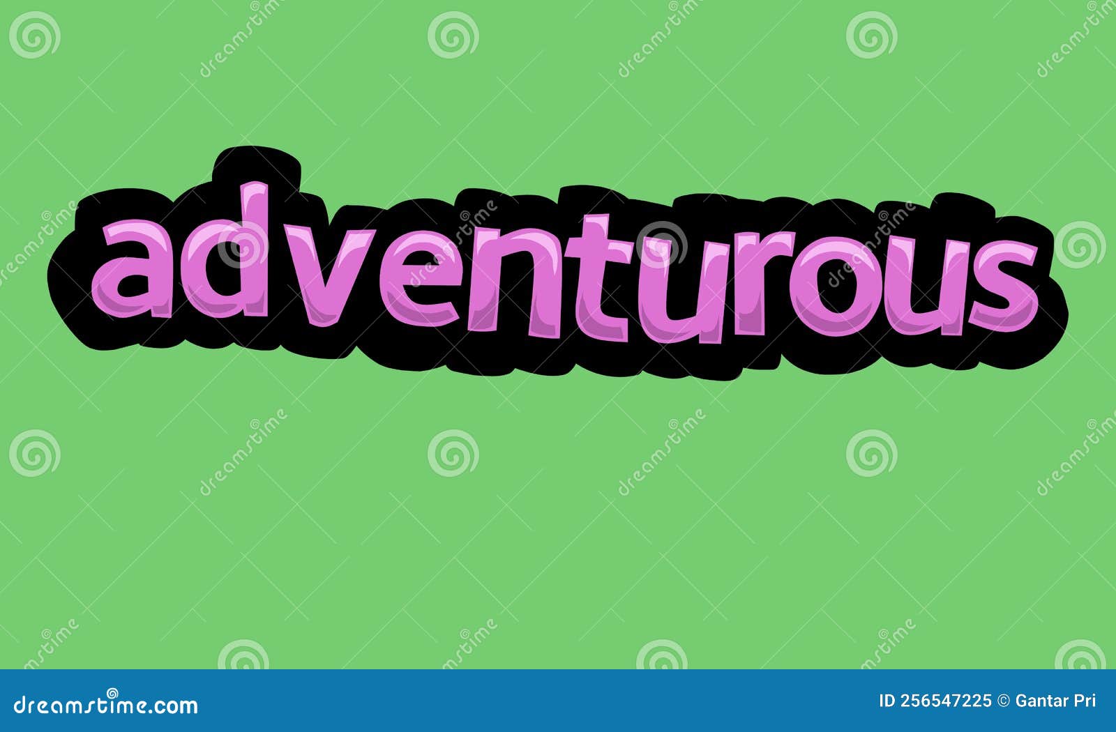ADVENTUROUS Writing Vector Design on a Green Background Stock Vector ...
