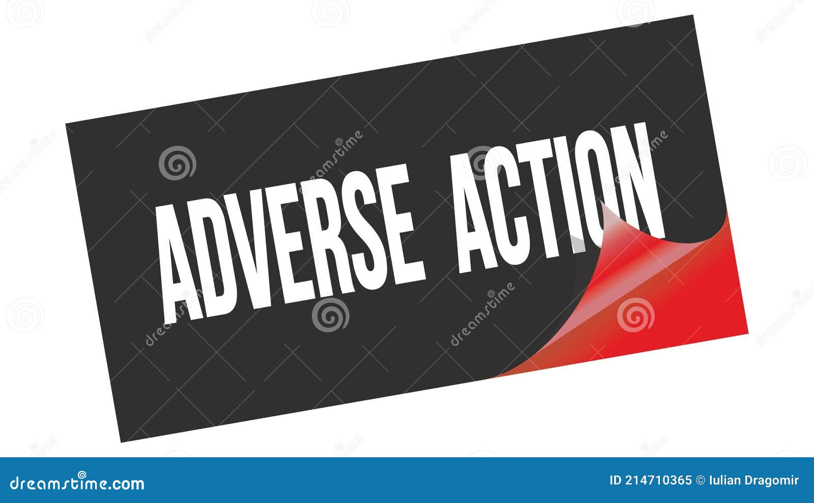 ADVERSE ACTION Text on Black Red Sticker Stamp Stock Illustration ...