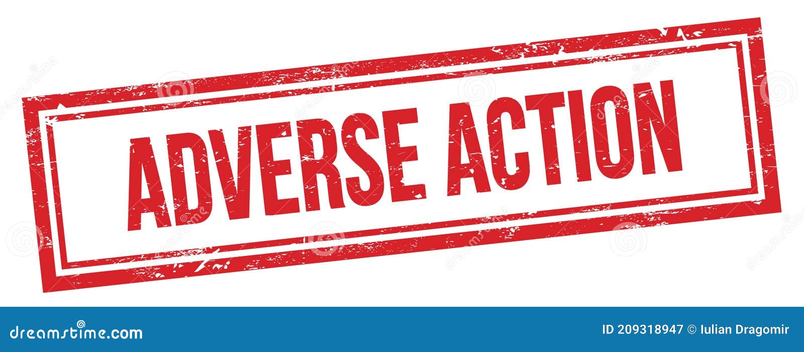 ADVERSE ACTION Text on Red Grungy Vintage Stamp Stock Illustration ...