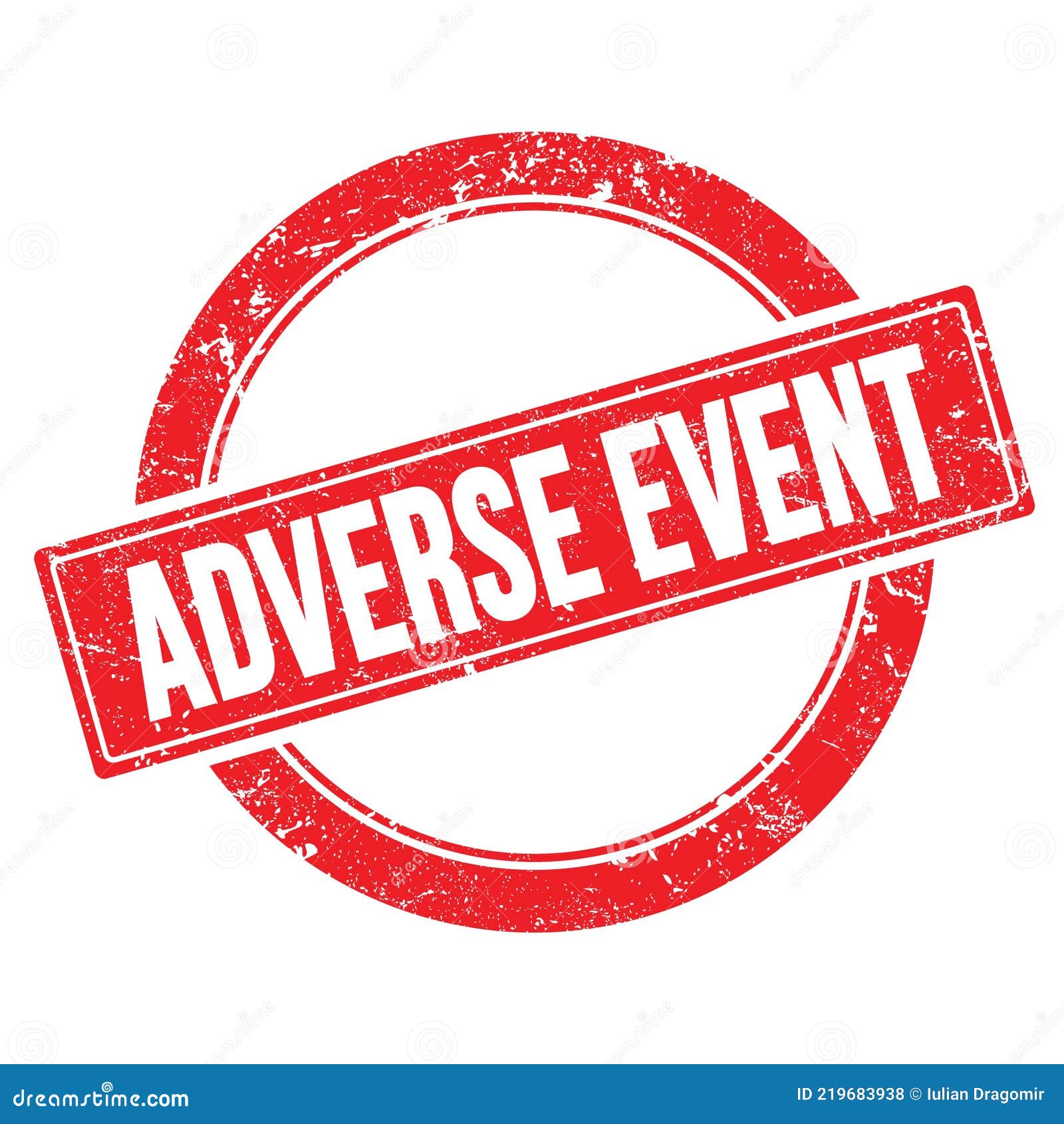 ADVERSE EVENT Text on Red Grungy Round Stamp Stock Illustration ...