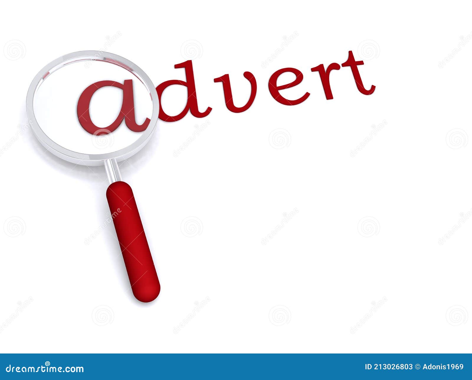 Advert with Magnifying Glass Stock Illustration - Illustration of ...