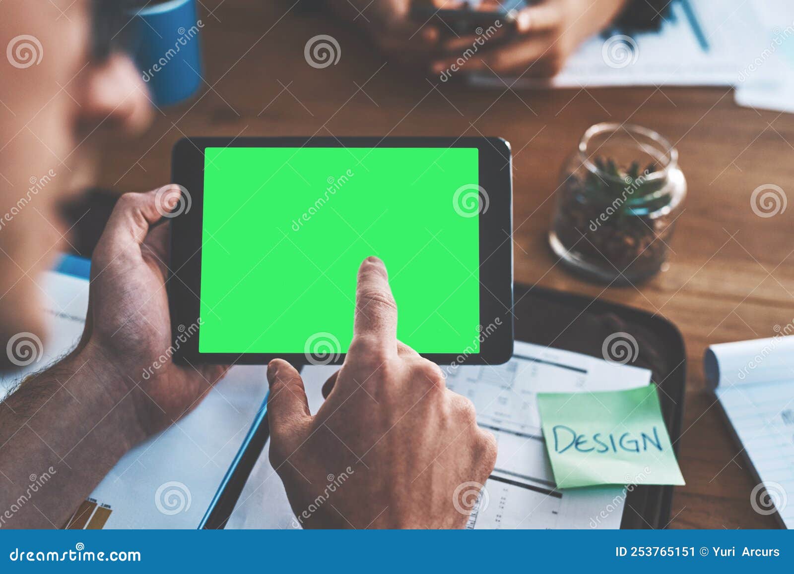 Advert for Marketing with a Green Screen, Chroma Key and Copy Space ...