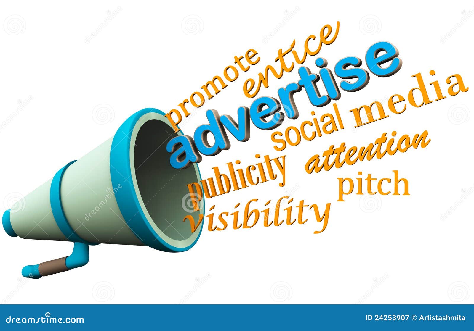 Advertise Bullhorn Megaphones Connected Spreading Marketing Mess ...