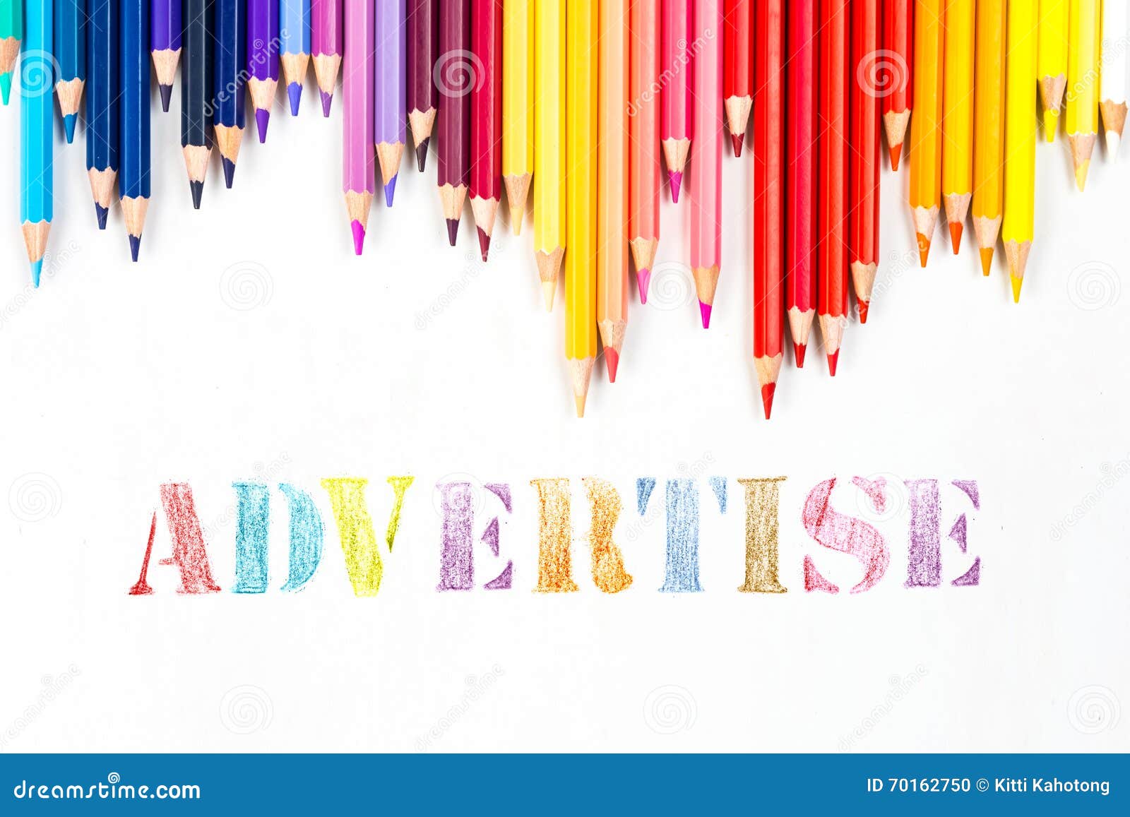 Advertise Drawing by Colour Pencils Stock Photo - Image of colorful ...