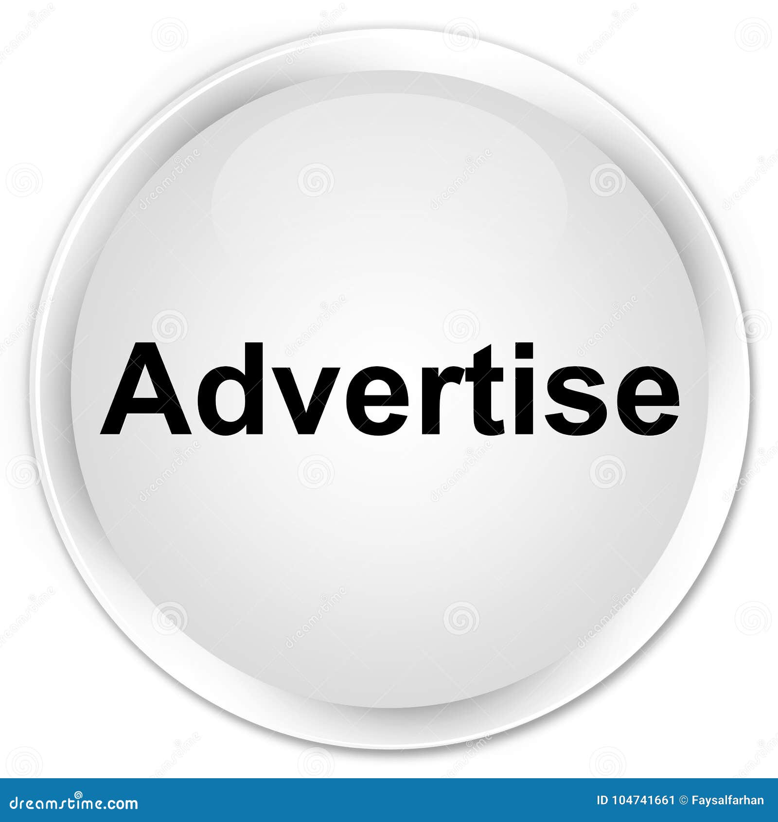 Advertise Premium White Round Button Stock Illustration - Illustration ...