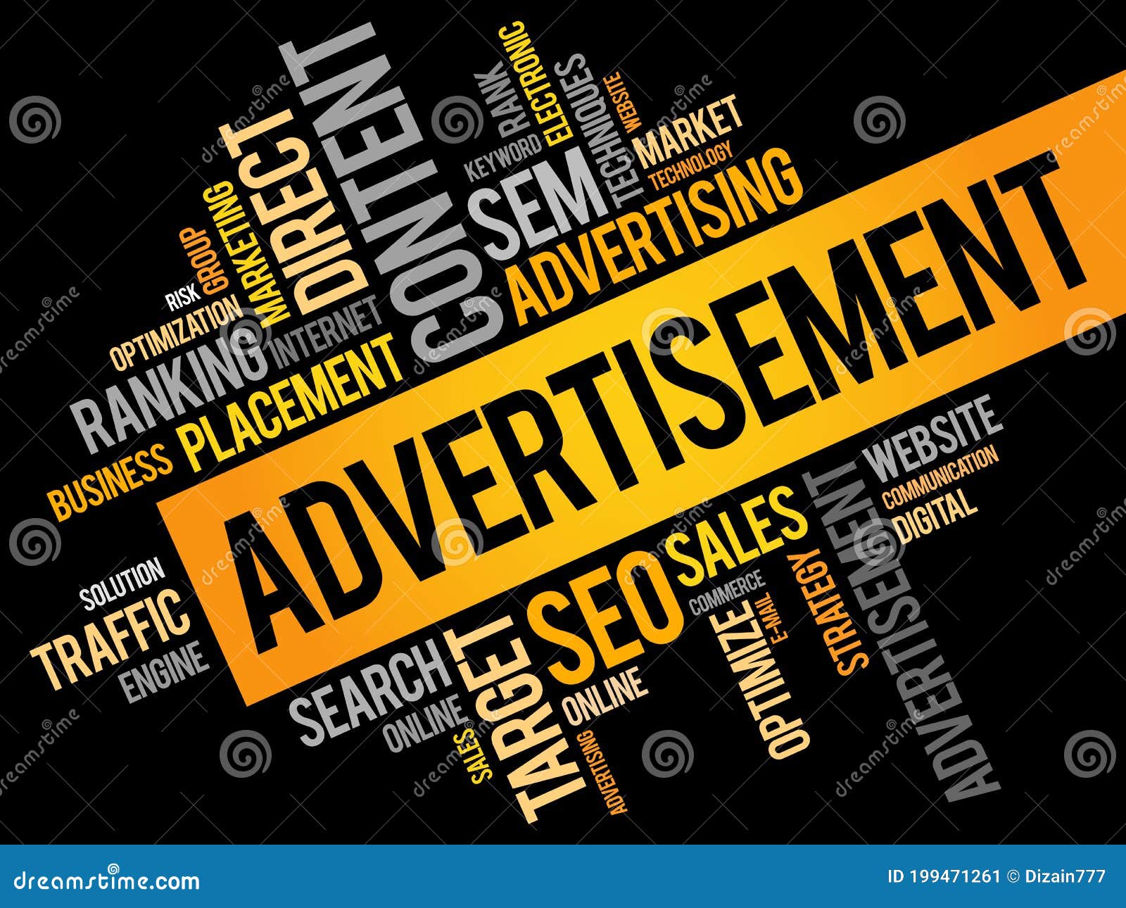 ADVERTISEMENT Word Cloud Background Stock Illustration - Illustration ...