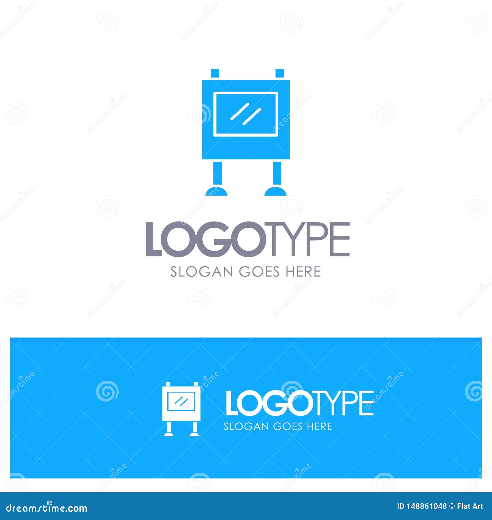 Advertisement, Advertising, Billboard, Poster Blue Solid Logo with ...