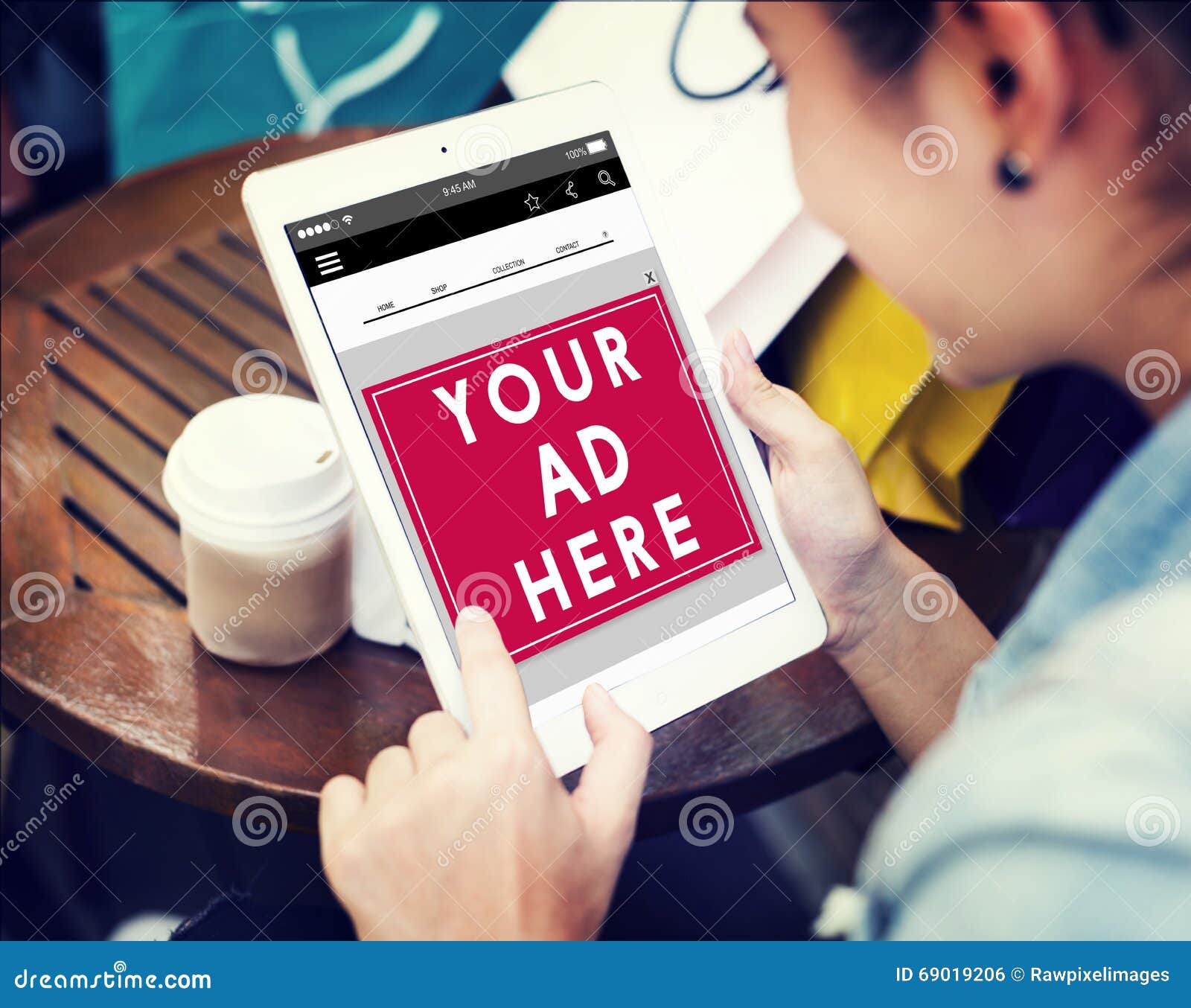Advertisement Advertising Commercial Tablet Concept Stock Photo - Image ...