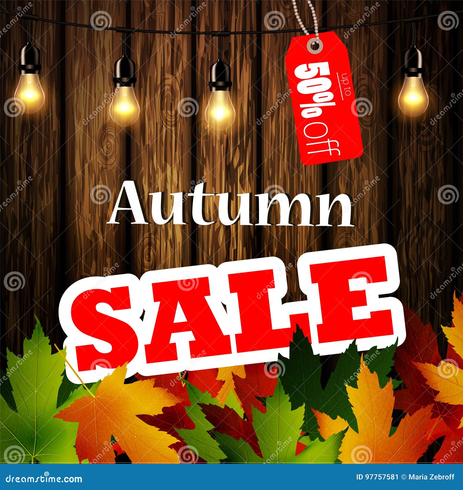 Advertisement about the Autumn Sale Stock Vector - Illustration of ...