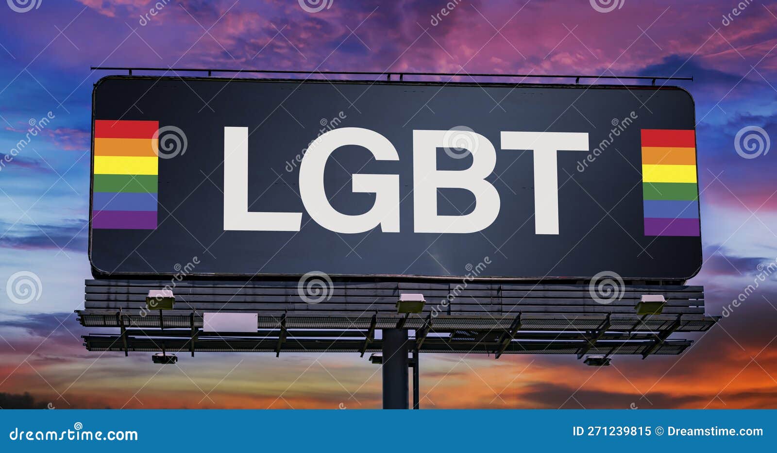 Advertisement Billboard Displaying the Sign of LGBT Movement Stock ...