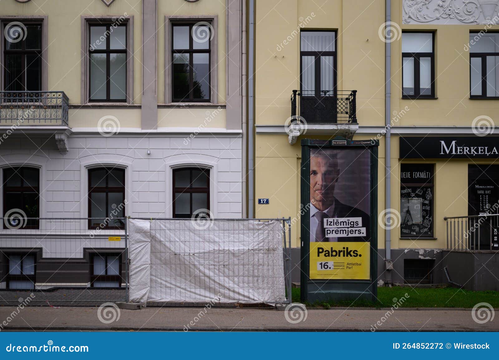 Advertisement Billboard on a Wall of a Residential Building in Riga ...