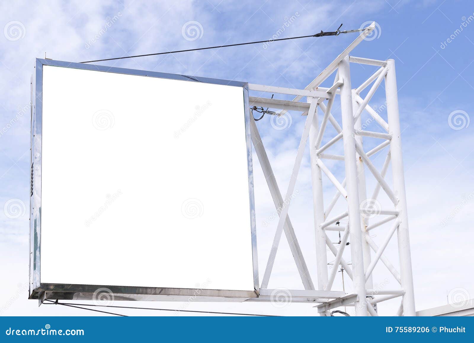 The Advertisement Board Hanging on the Building Structure Stock Photo ...