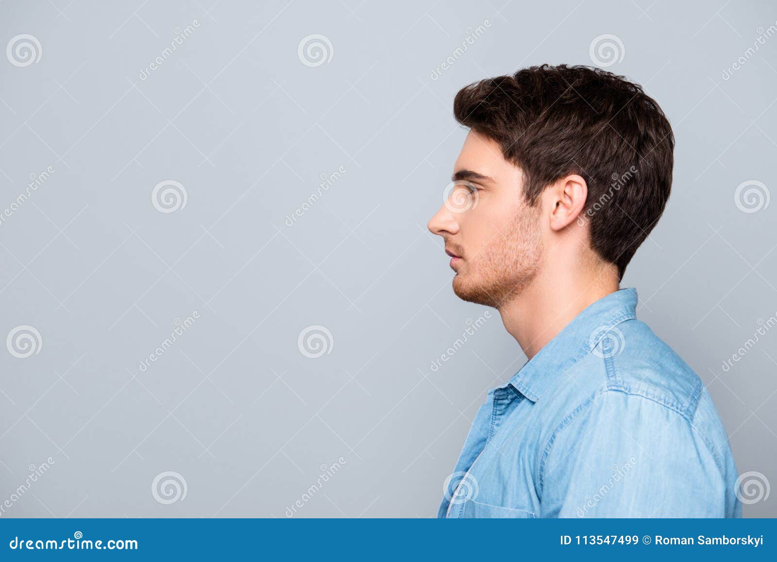 Advertisement Concept, Side View Half Face Profile with Copy Spa Stock ...