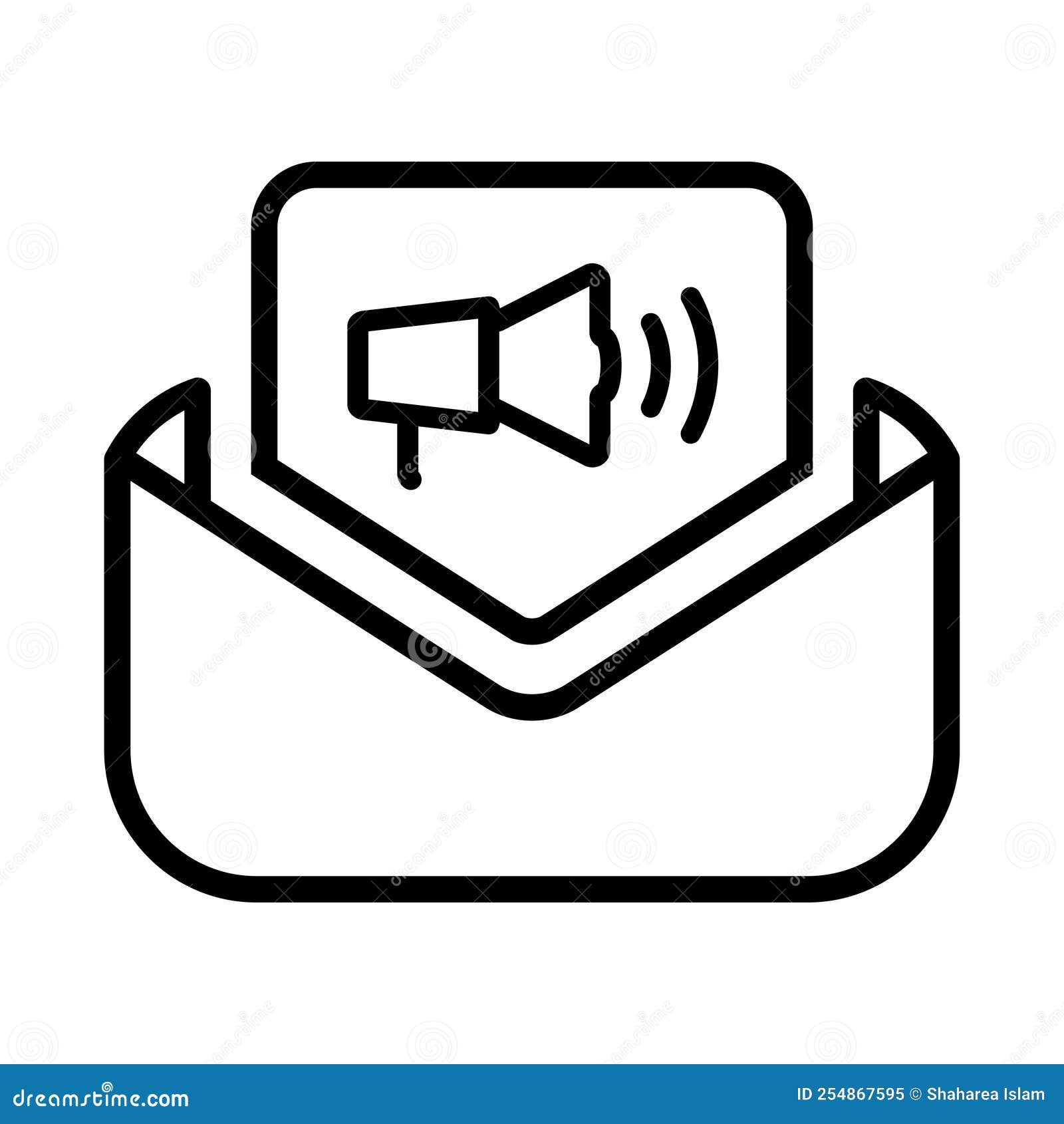 Advertisement email icon stock vector. Illustration of promotion ...