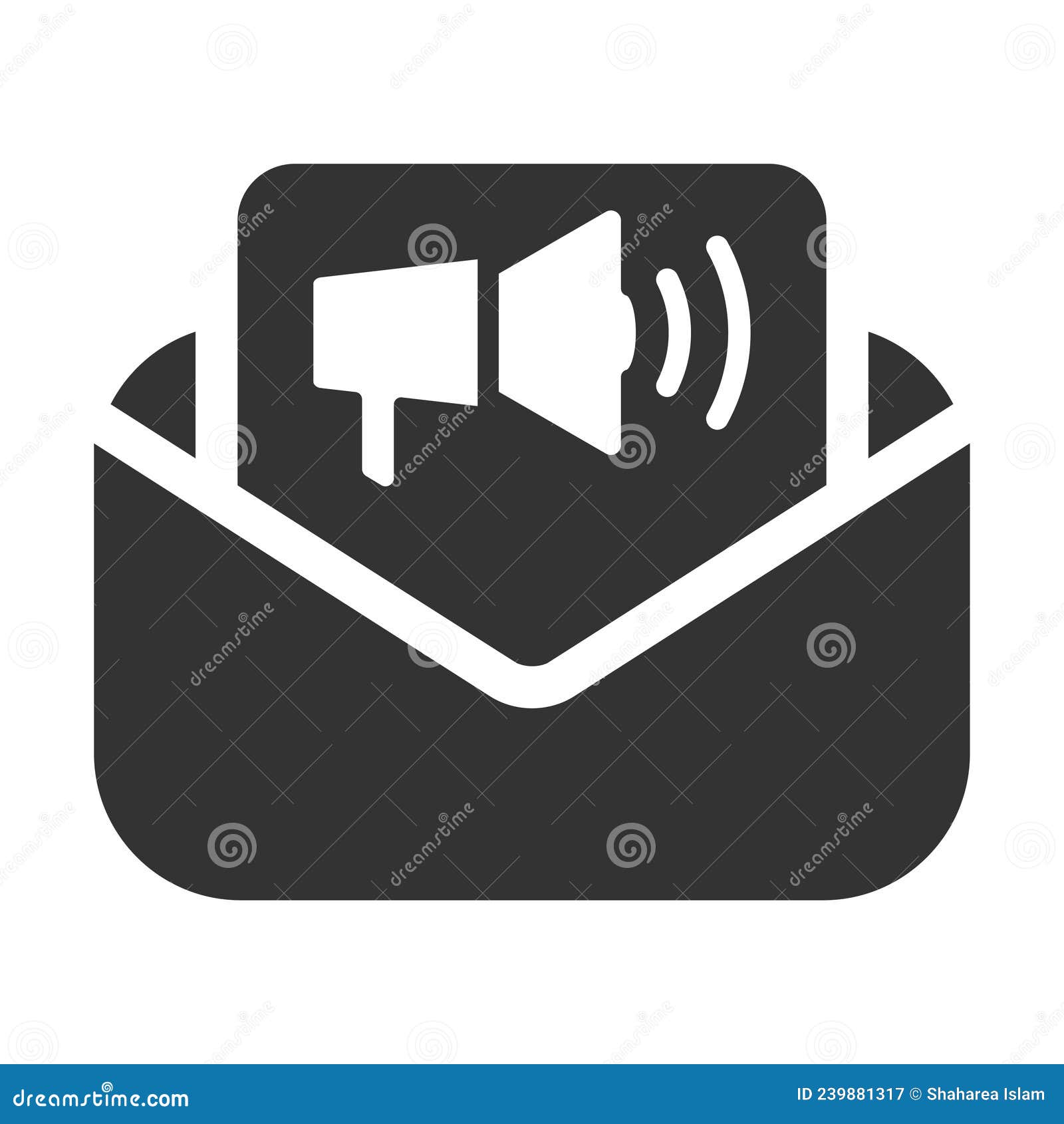 Advertisement email icon stock vector. Illustration of vector - 239881317