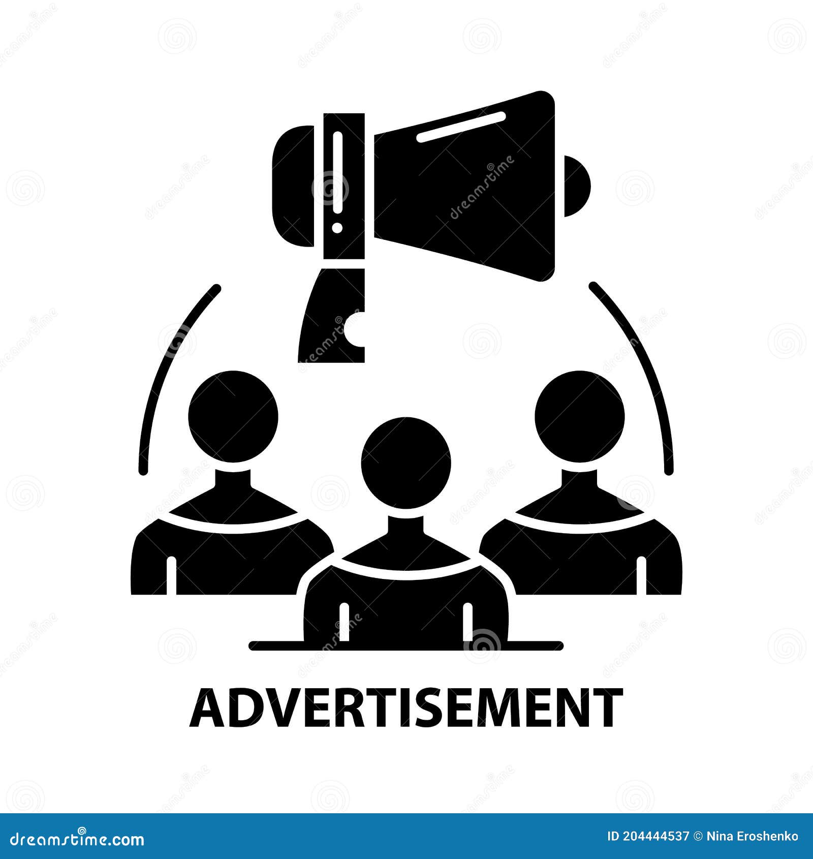 Advertisement Icon, Black Vector Sign with Editable Strokes, Concept ...