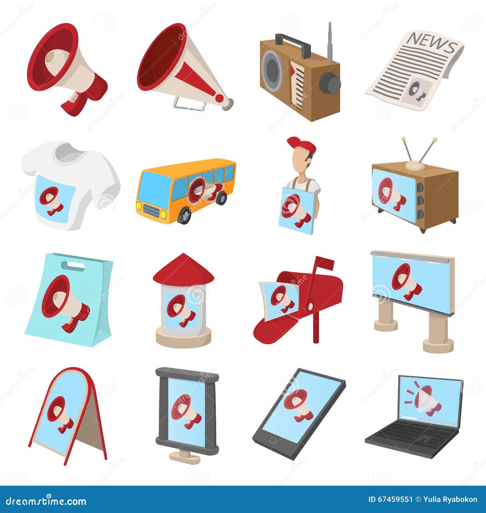 Advertisement icons set stock vector. Illustration of collection - 67459551