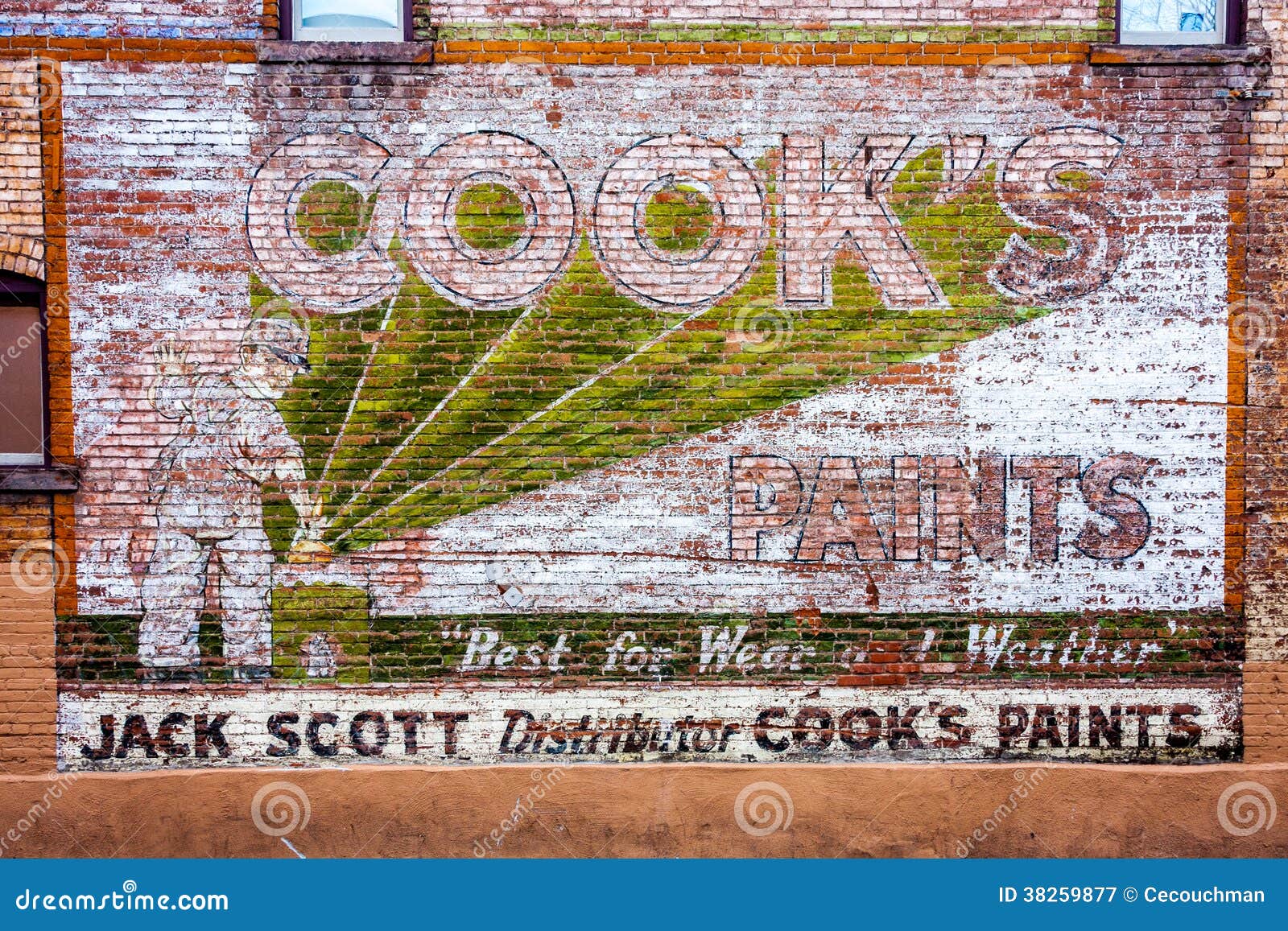 Advertisement on Old Brick Wall - Denver Editorial Photography - Image ...