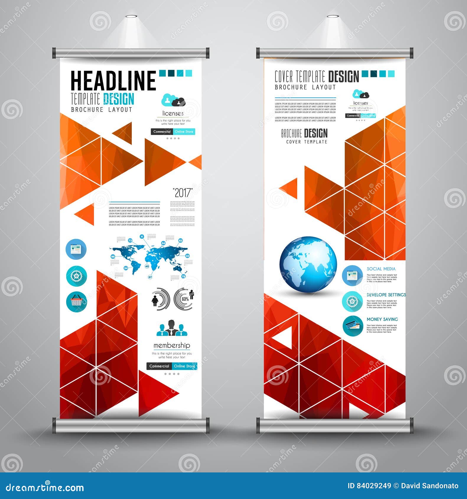 Advertisement Roll Up Business Flyer or Brochure Banner with Vertical ...