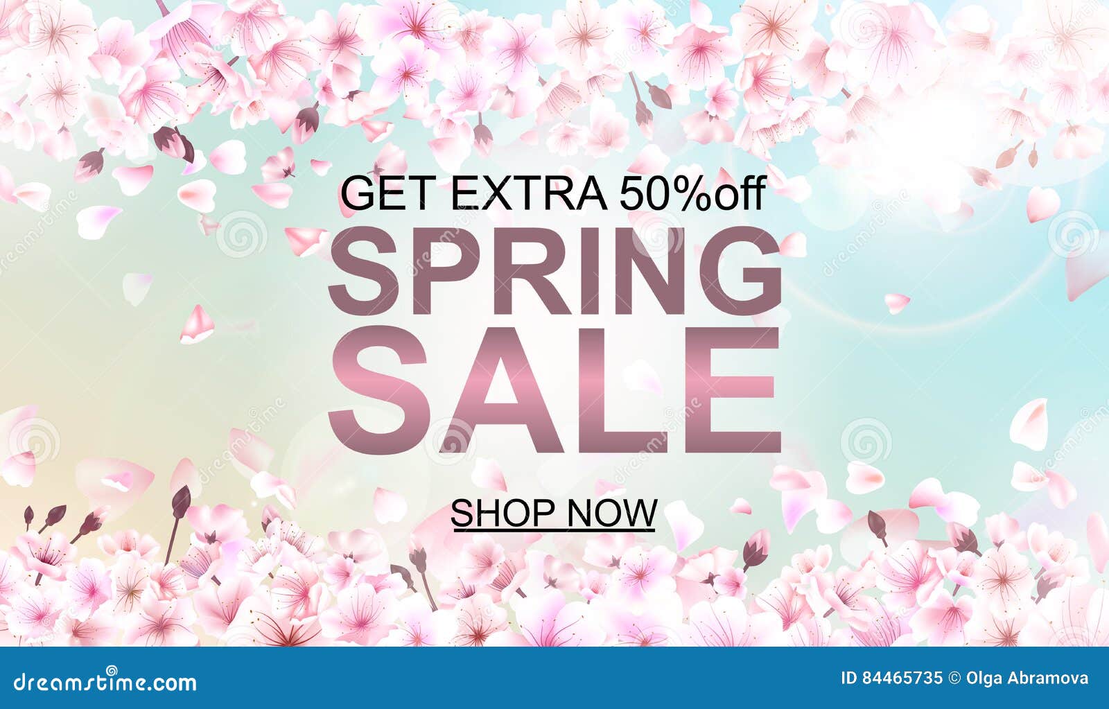 Advertisement about the Spring Sale on Defocused Background with ...