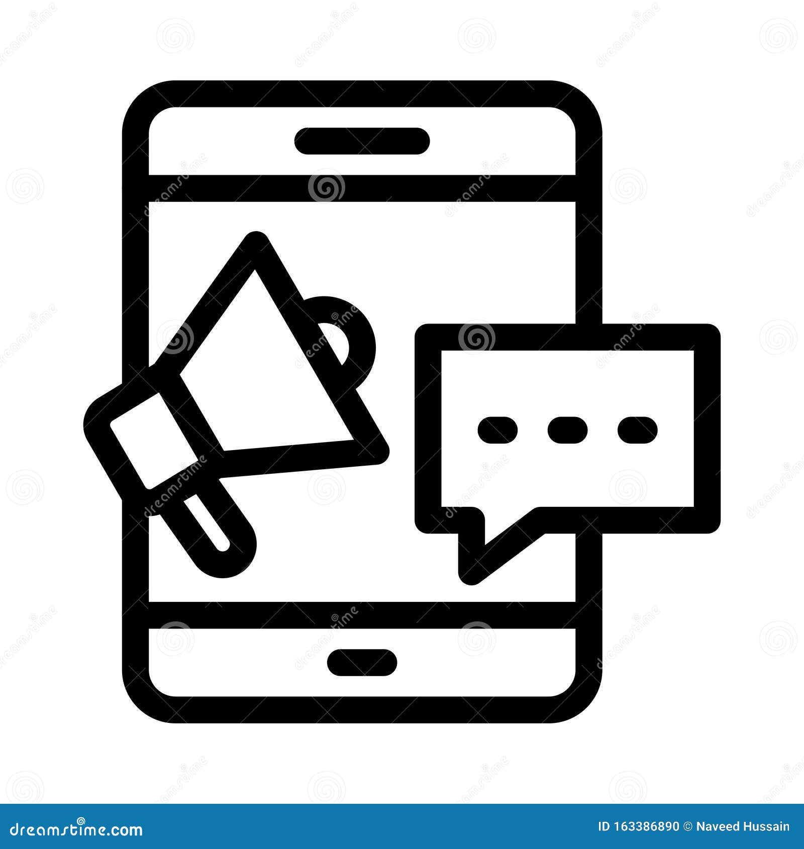 Advertisement Vector. Thin Line Icon Stock Vector - Illustration of ...