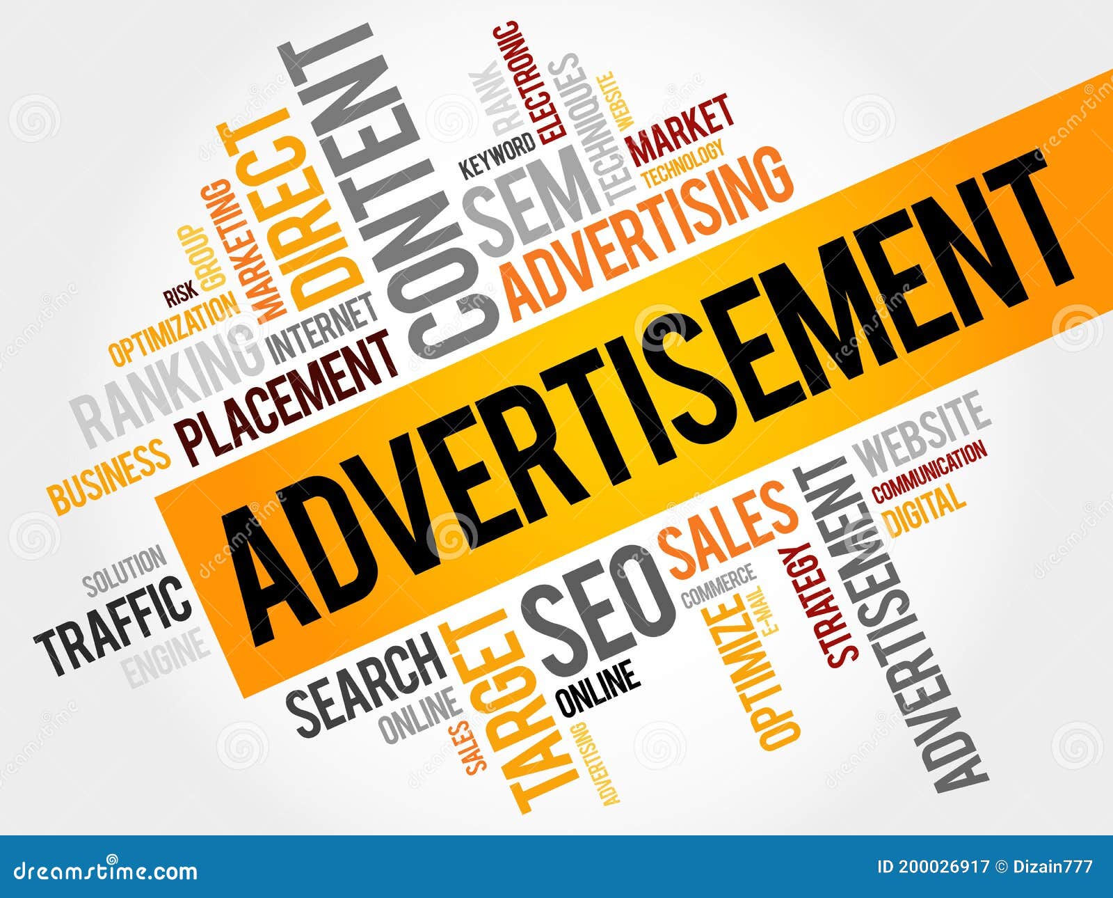 ADVERTISEMENT word cloud stock illustration. Illustration of tagcloud ...