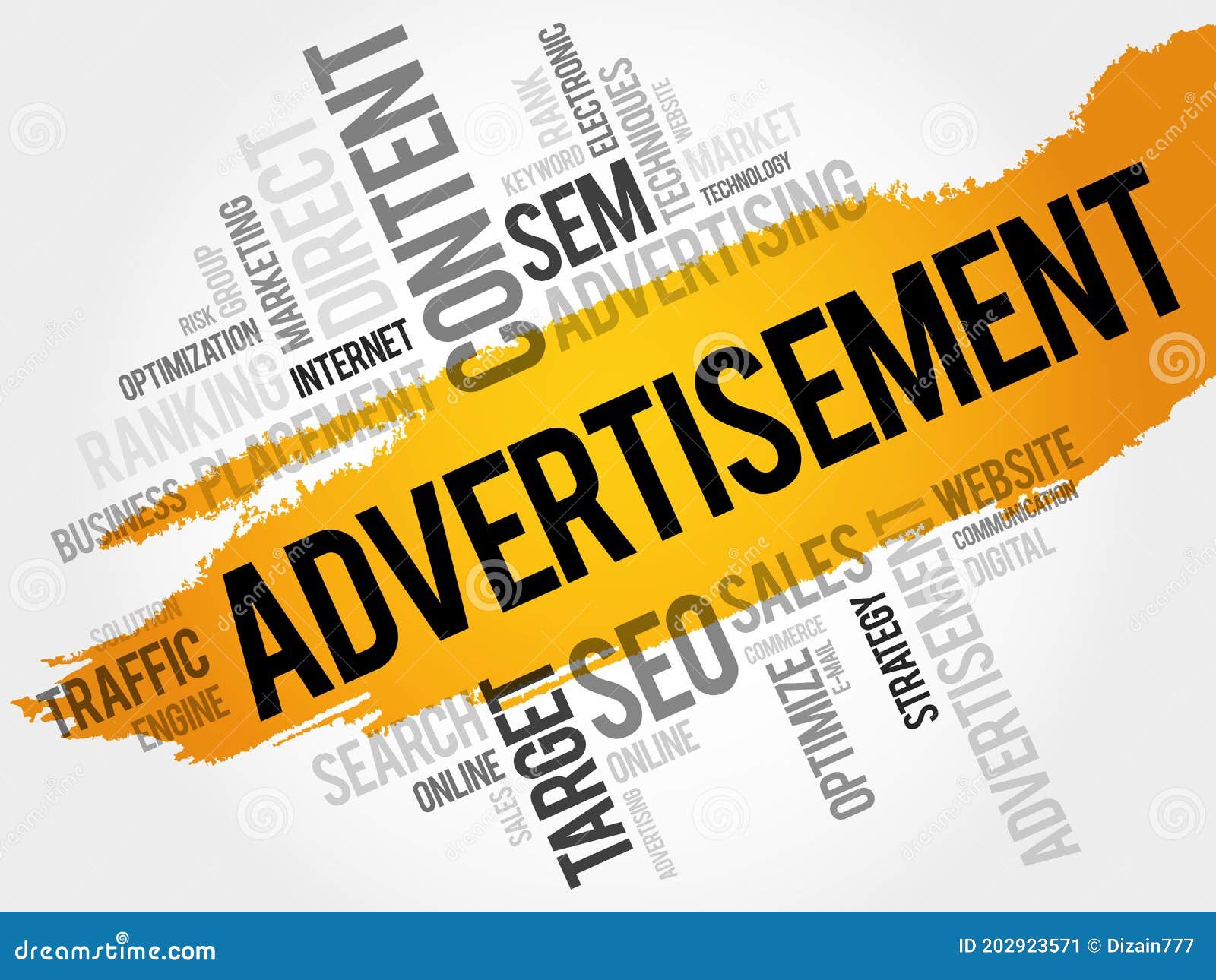 ADVERTISEMENT word cloud stock image. Image of advertising - 202923571