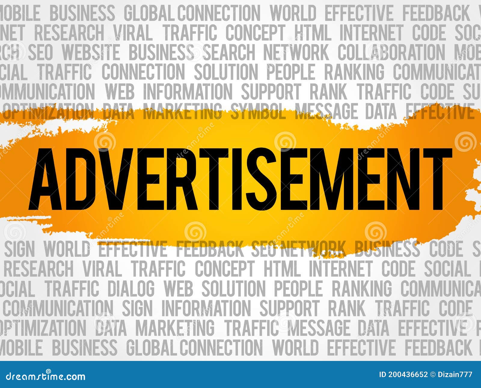 ADVERTISEMENT Word Cloud Collage Stock Illustration - Illustration of ...
