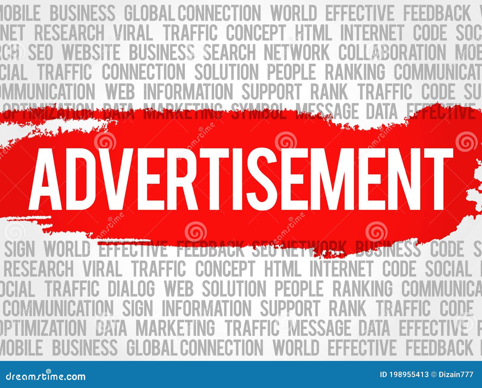 ADVERTISEMENT Word Cloud Collage Stock Image - Image of target, quality ...