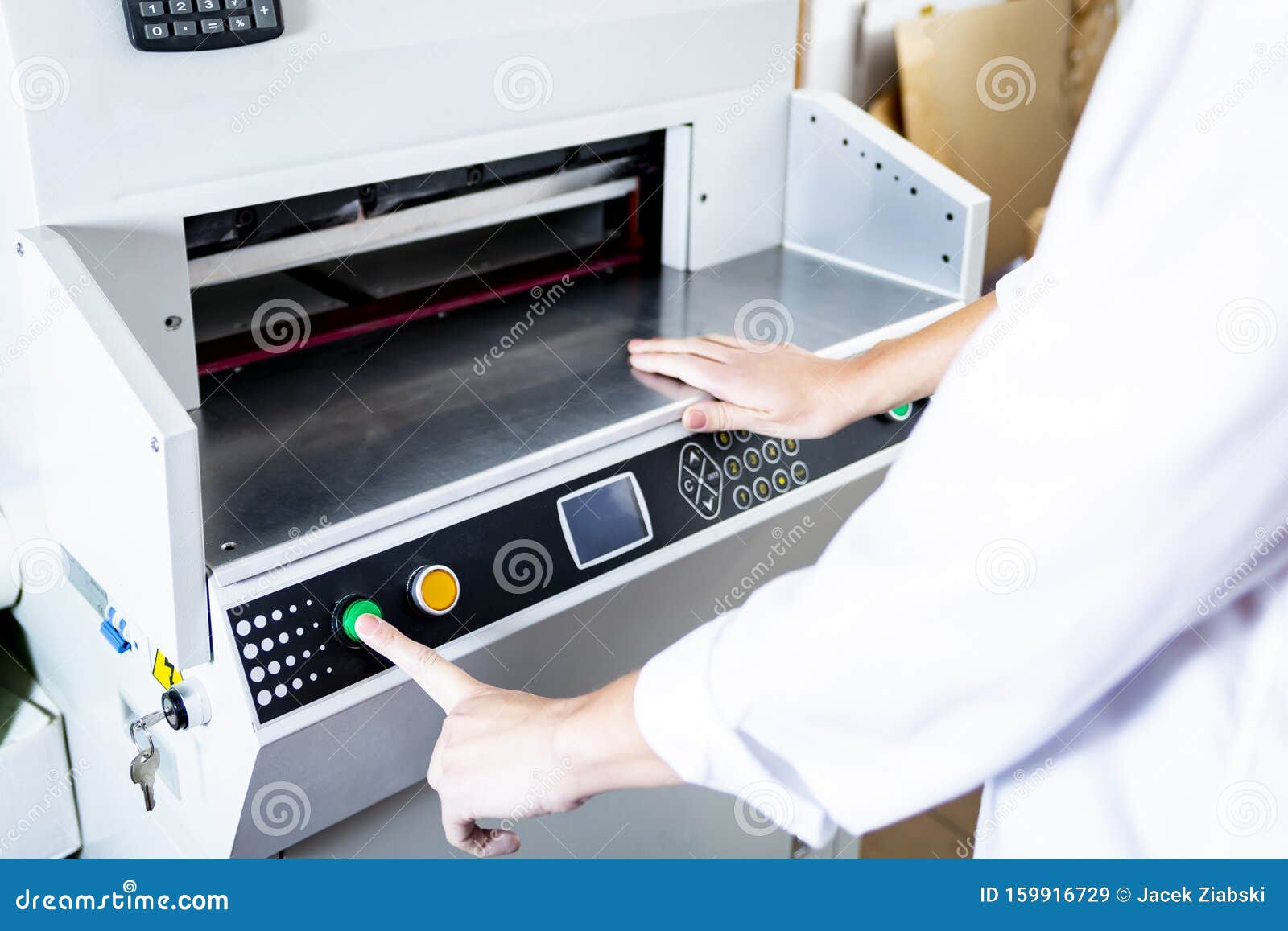 Printing Plotter, the Printer Operates the Machine Stock Image - Image ...