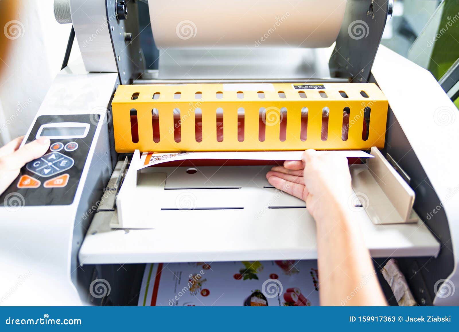 Printing Plotter, the Printer Operates the Machine Stock Image - Image ...