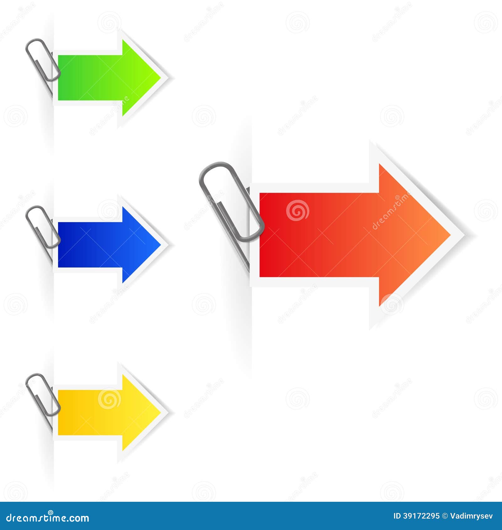 Advertising Arrow-labels with Paperclips Stock Vector - Illustration of ...