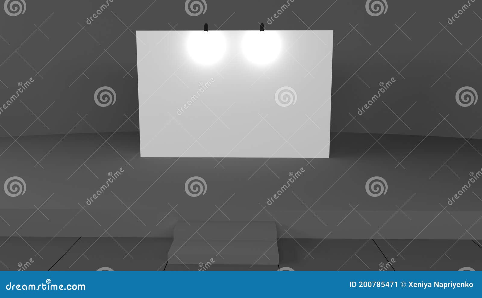Advertising Backdrop. Blank White 3d Render Illustration Stock ...