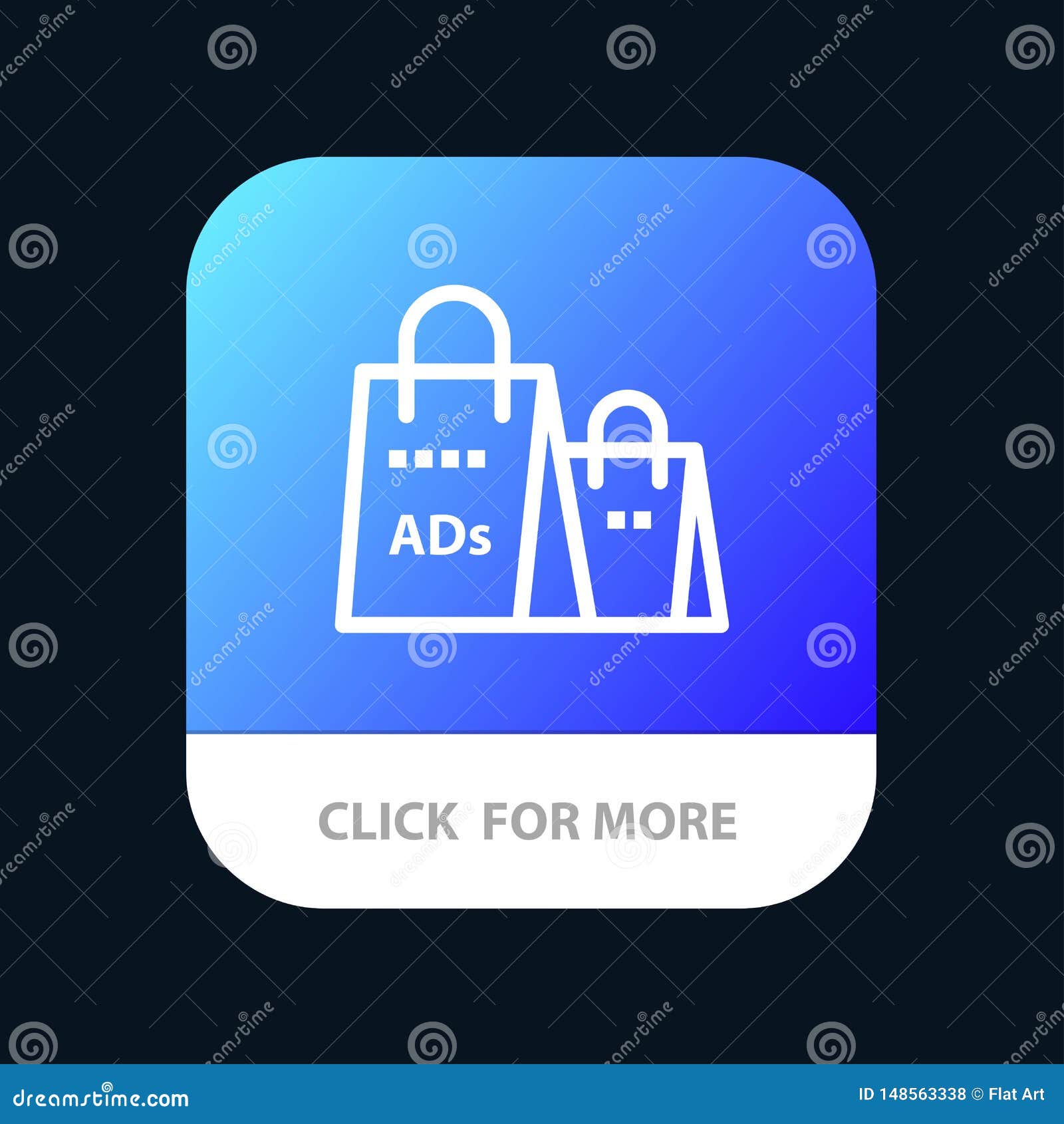 Advertising Bag Purse Shopping Ad Shopping Mobile App Button Android And Ios Line Version