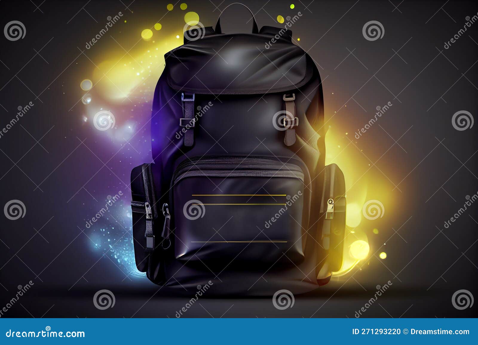 Advertising Banner Backpack Black Realistic Blurred Stock Illustration ...