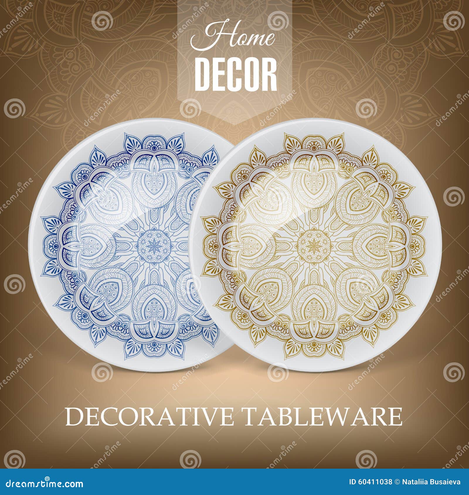 Advertising Banner with Decorative Ceramic Tableware Stock Illustration ...
