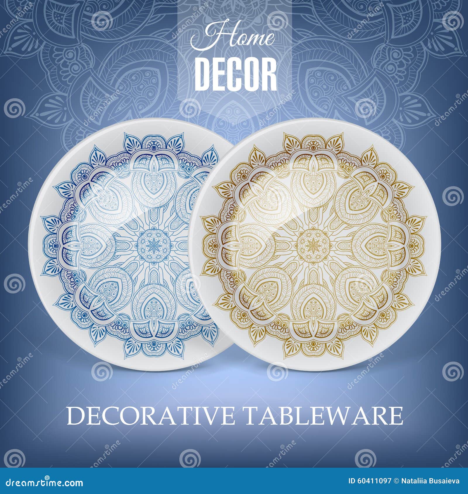 Advertising Banner with Decorative Ceramic Tableware Stock Illustration ...
