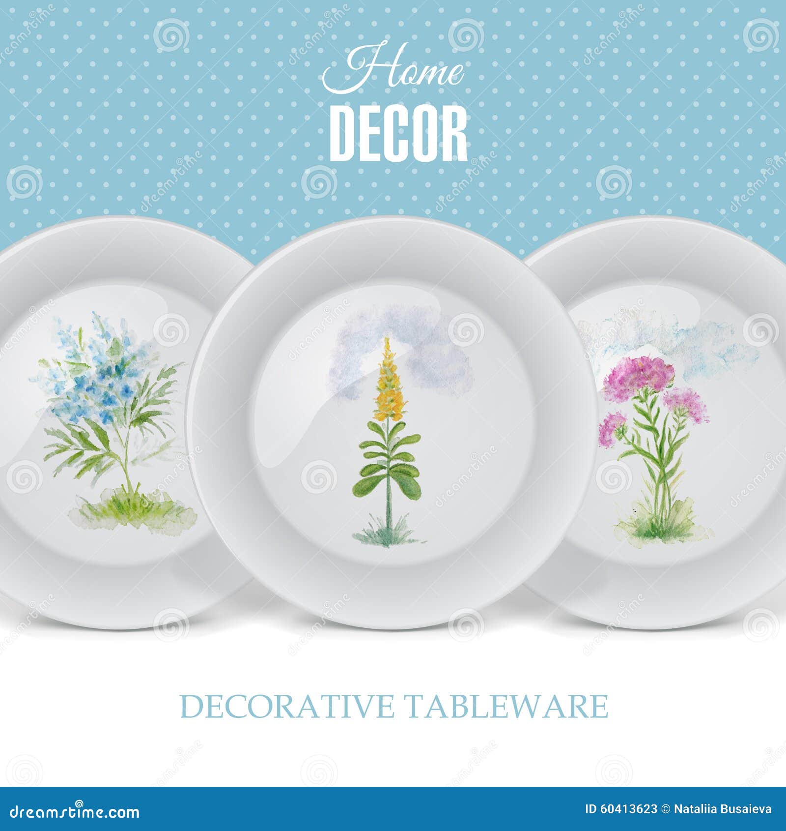 Advertising Banner with Decorative Ceramic Tableware Stock Illustration ...