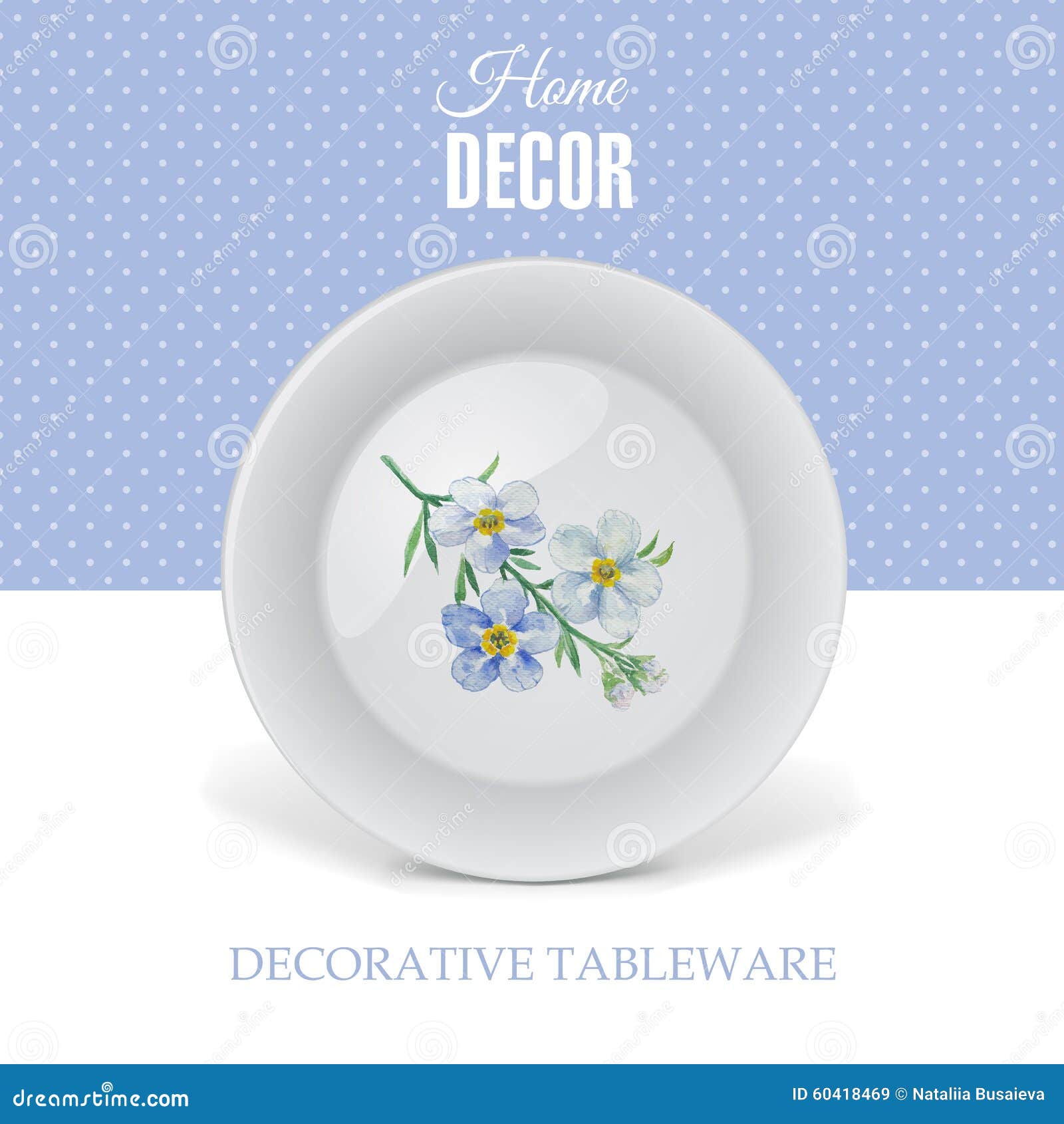 Advertising Banner with Decorative Ceramic Tableware Stock Illustration ...