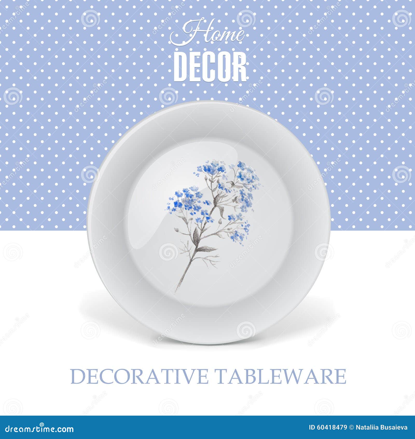 Advertising Banner with Decorative Ceramic Tableware Stock Illustration ...