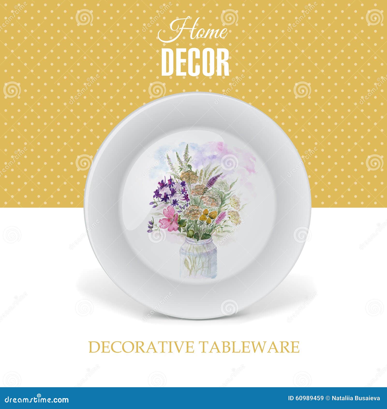 Advertising Banner with Decorative Tableware Stock Vector ...