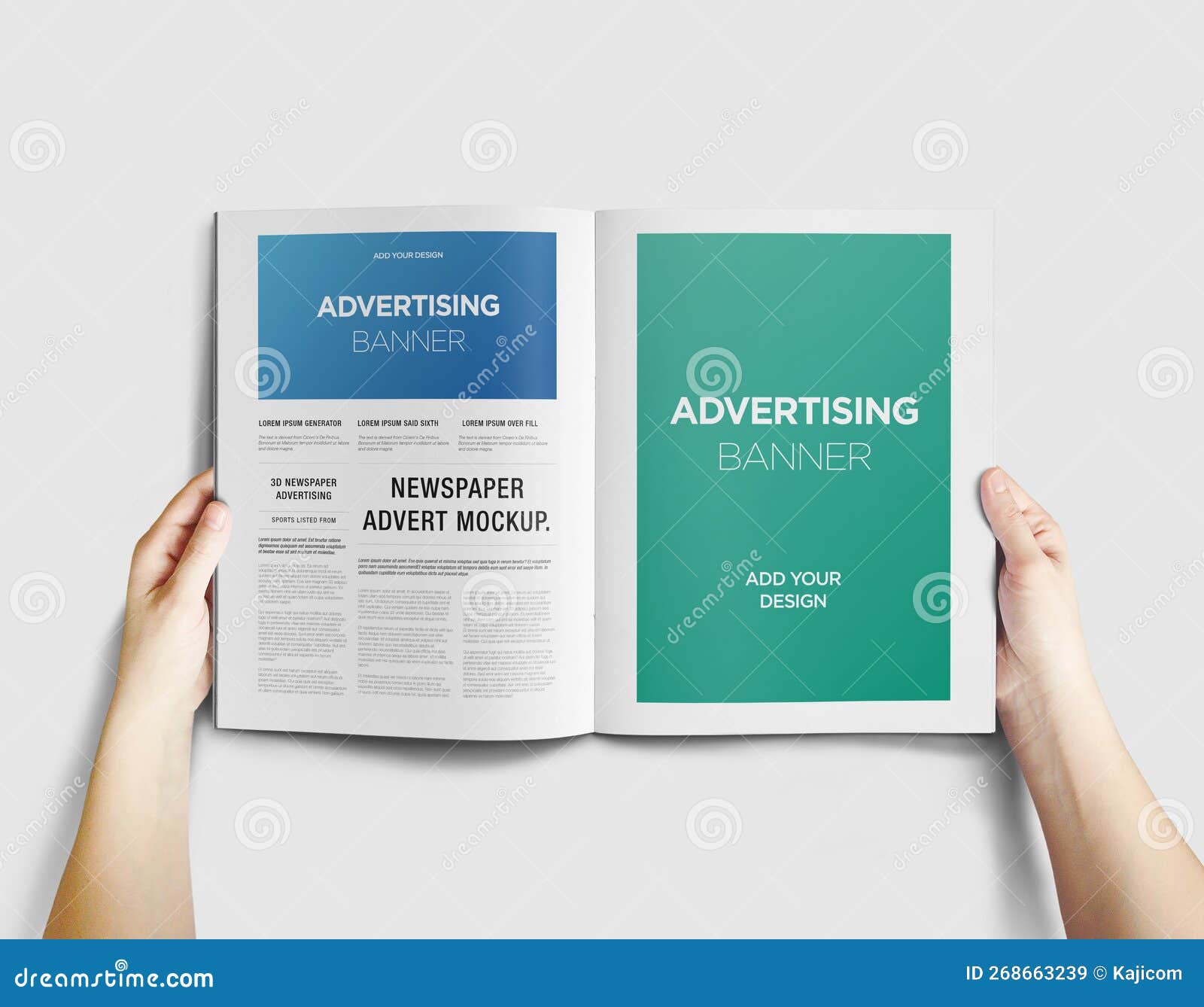 Advertising Banner on Magazine, Brochure Stock Image - Image of concept ...