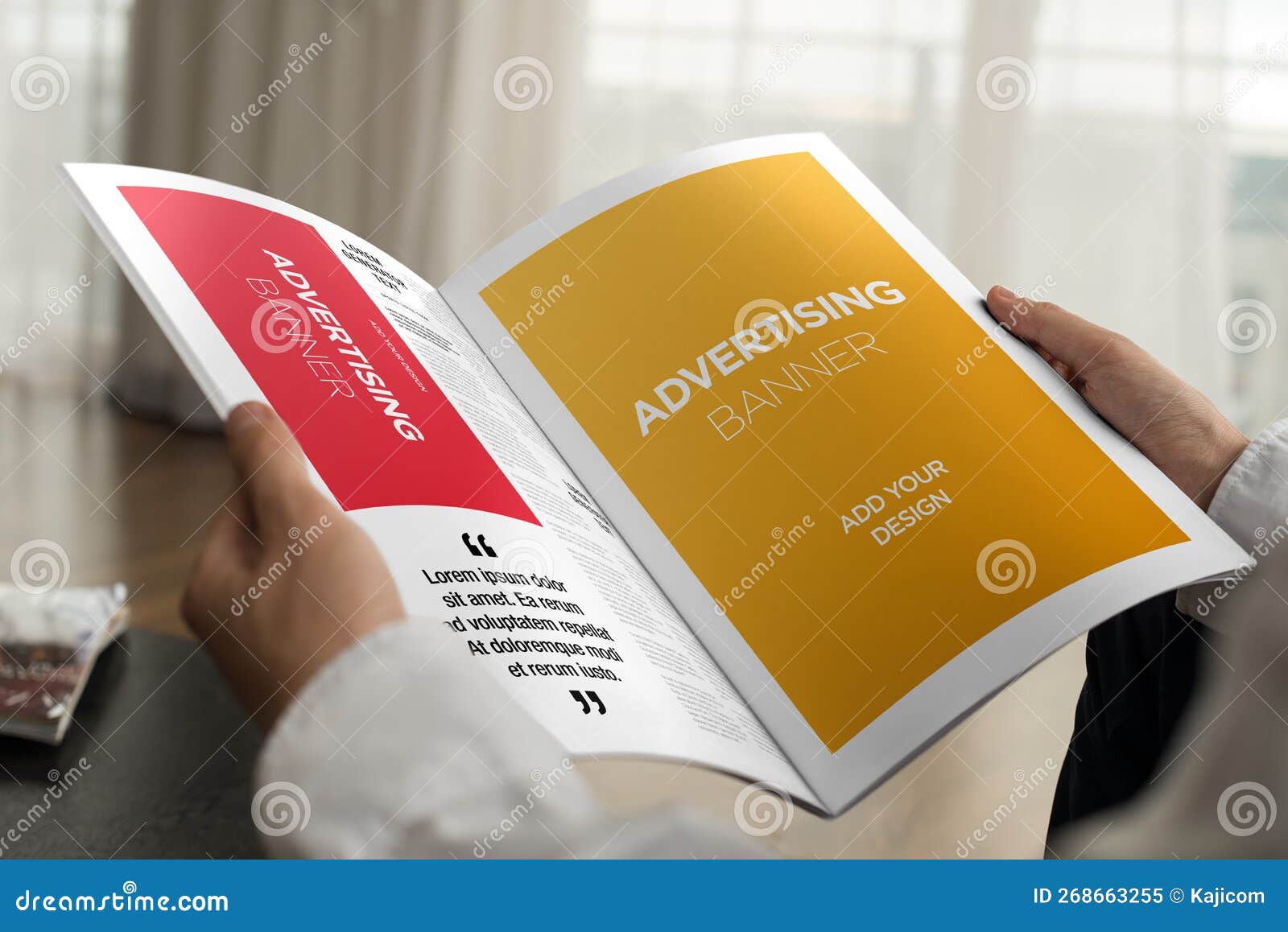 Advertising Banner on Magazine, Brochure Stock Image - Image of banner ...