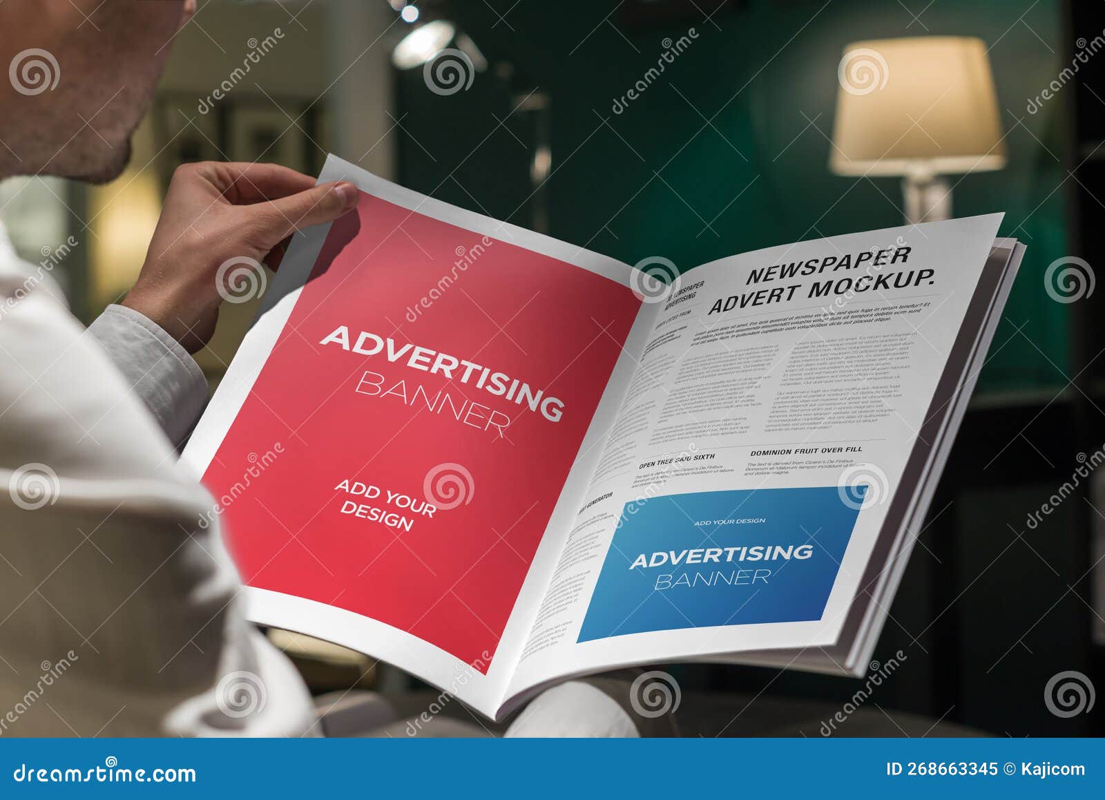Advertising Banner on Magazine, Brochure Stock Image - Image of leaflet ...