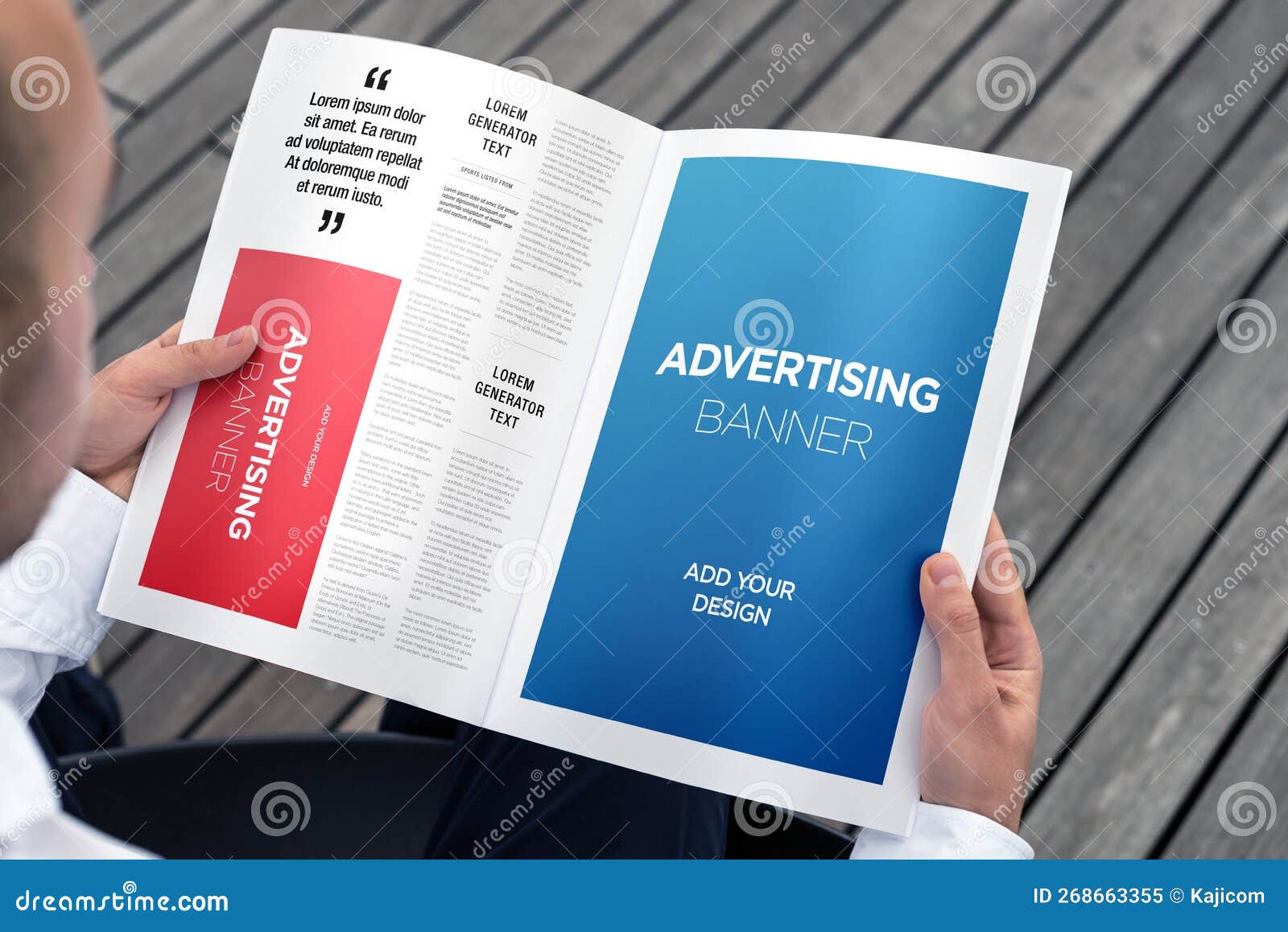 Advertising Banner on Magazine, Brochure Stock Image - Image of sheet ...