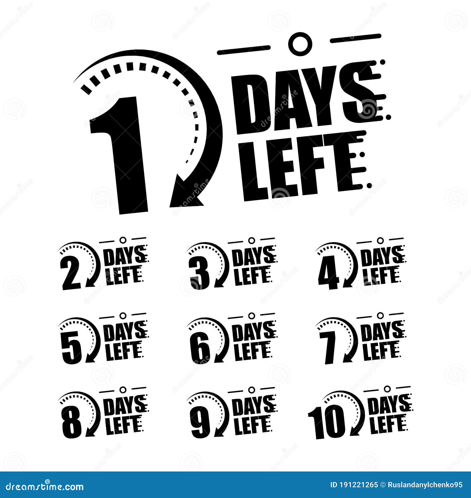 Advertising Banner with the Number of Remaining Days. Vector ...
