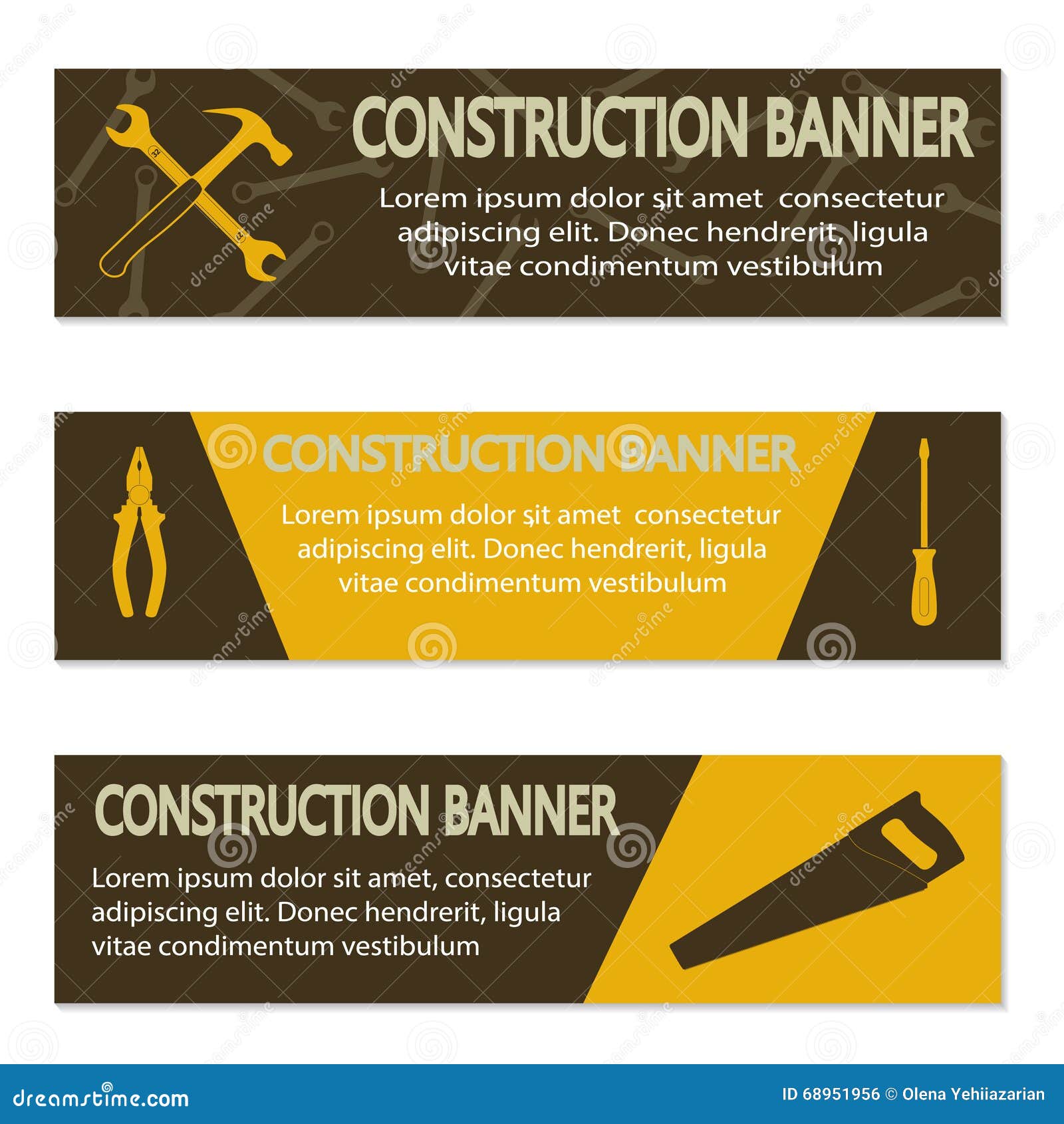Advertising Banners with Different Tools Stock Vector - Illustration of ...