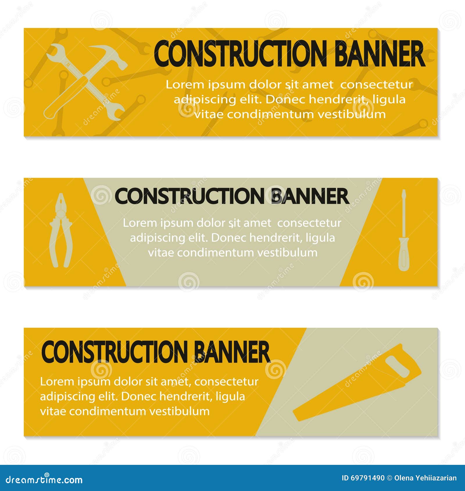 Advertising Banners with Different Tools Stock Vector - Illustration of ...